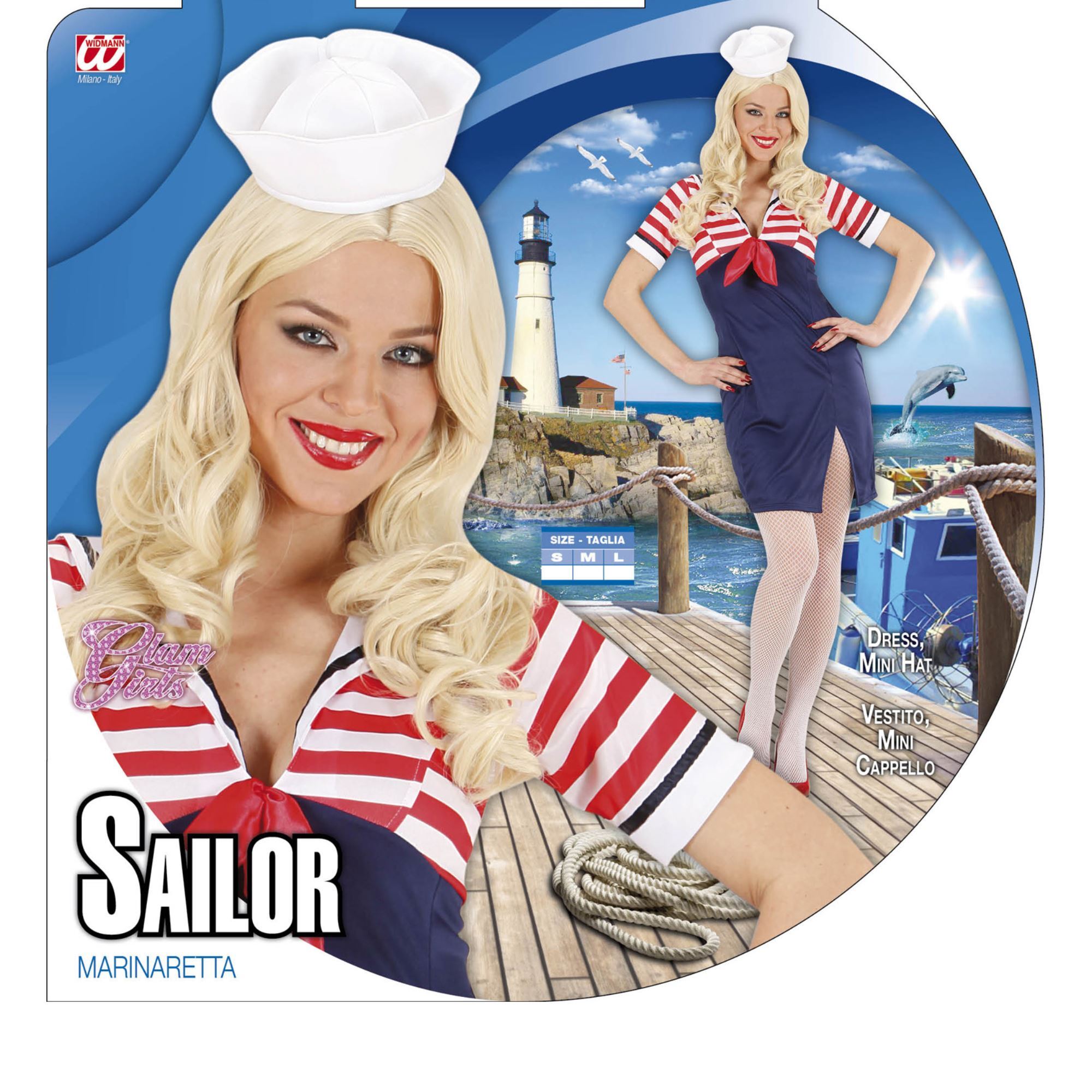 Matroos dames met mini matrozen hoed. Goedkoop