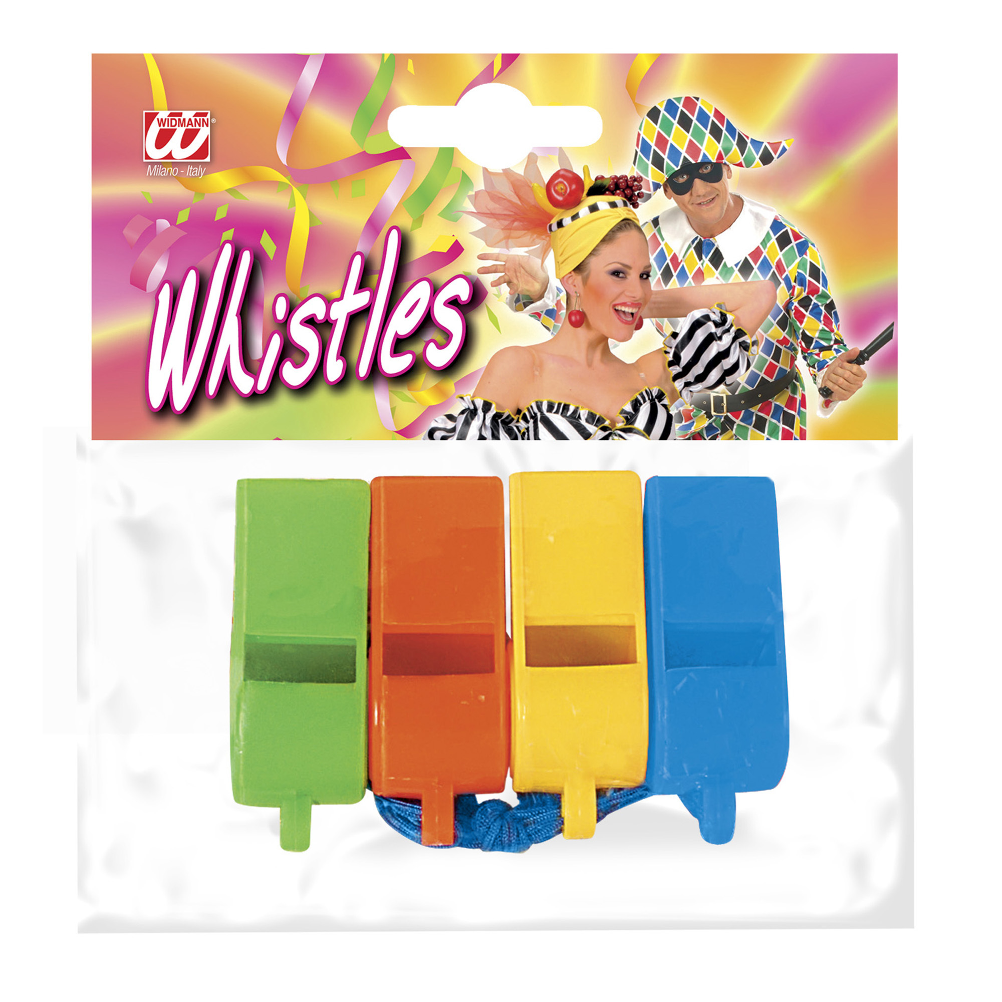 Set van 4 fluitjes in leuke kleurtjes Goedkoop