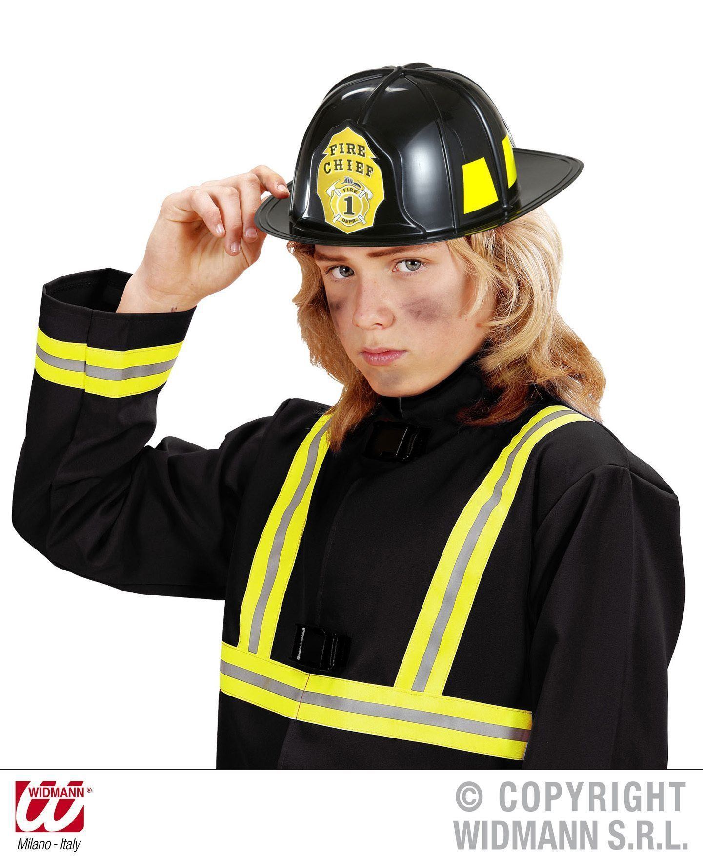 Volwassen Brandweer helm zwart hard plastic fire ...