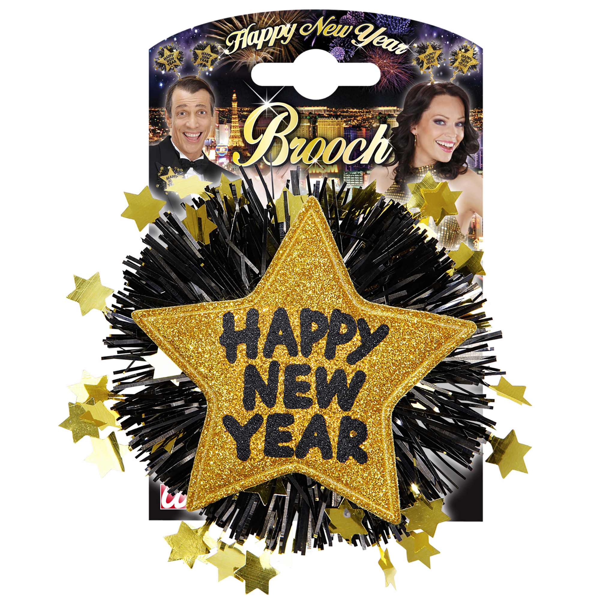 Broche goude ster happy new year Goedkoop