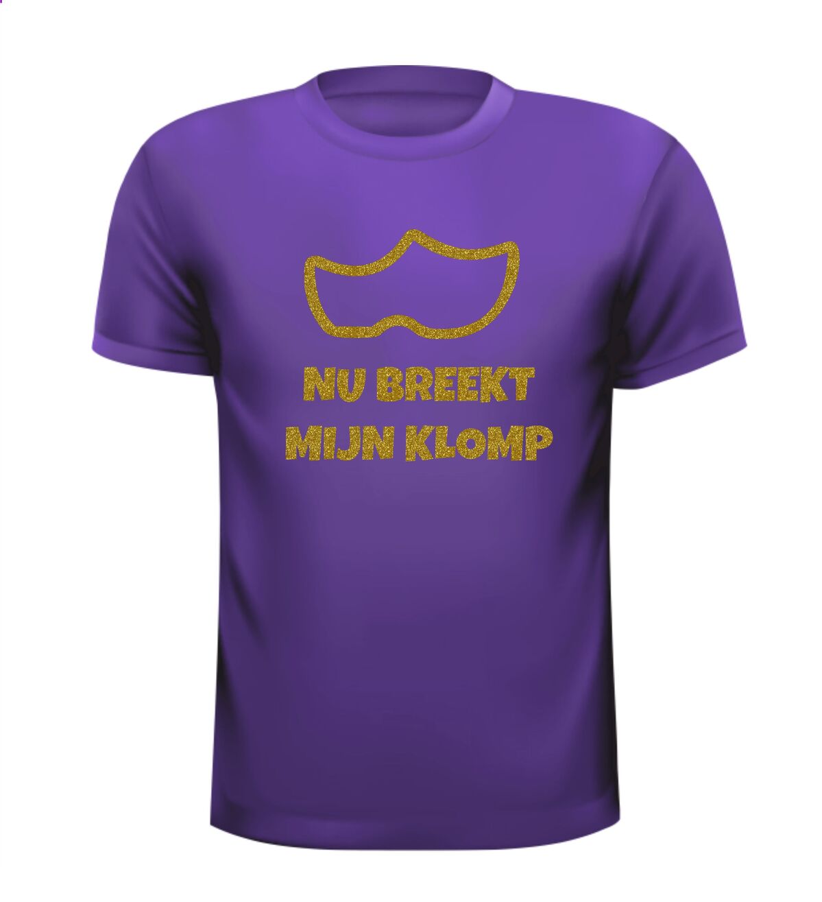 Nu breekt mijn klomp glitter goud t-shirt korte mouw