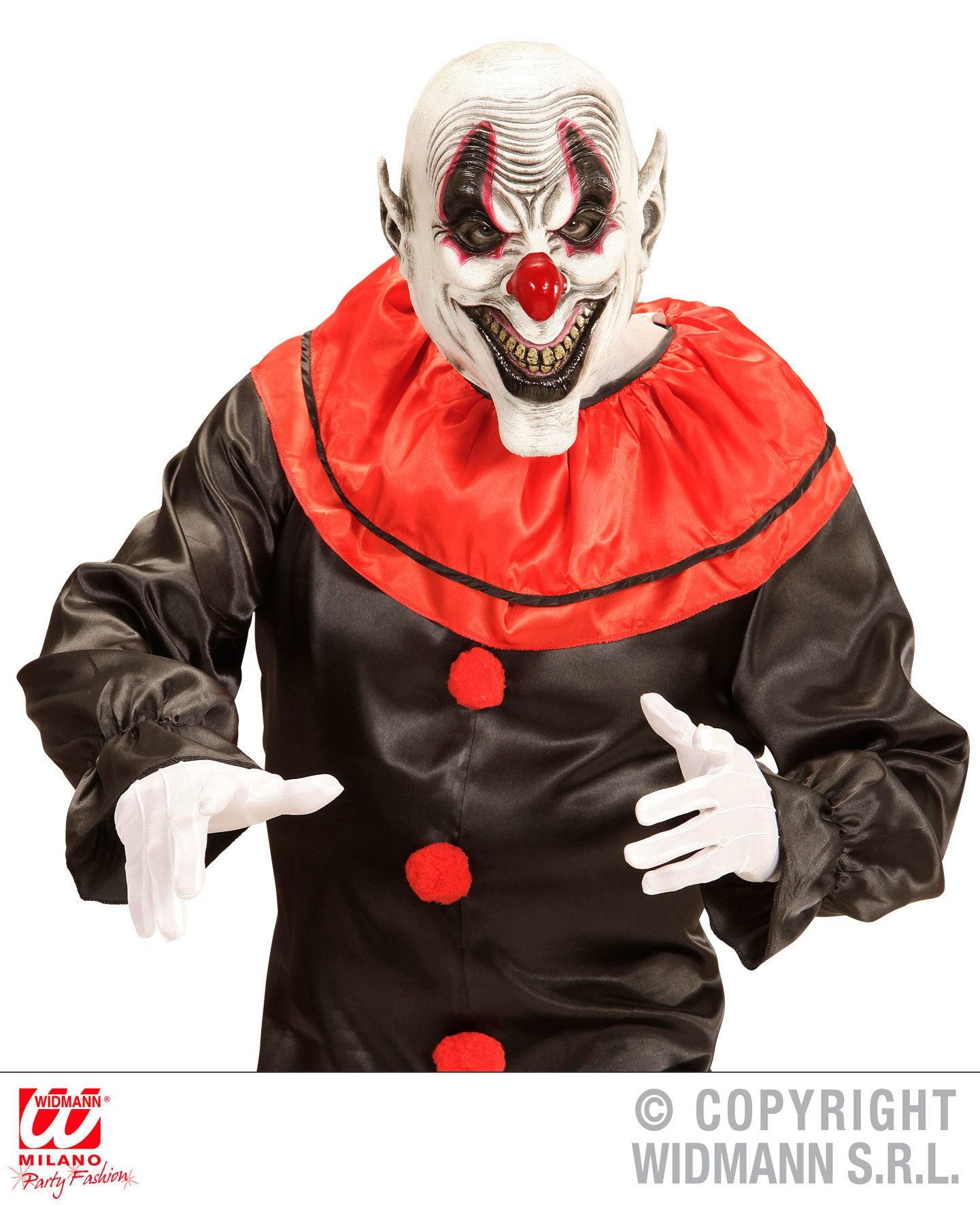 Masker enge lachende horror clown met brede glimlach