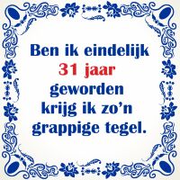 Grappige spreukentegel 31 jaar verjaardag Goedkoop