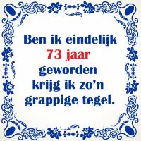Grappige spreukentegel 73 jaar verjaardag Goedkoop