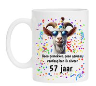 Thee mok full colour verjaardag 57 jaar met grappige ...
