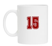 Mok wit met cijfer 15 als opdruk vijftien Goedkoop