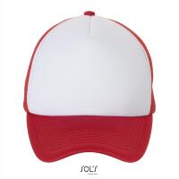 Pet rood met wit met gaas aan de achterkant