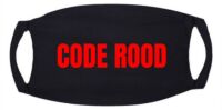 Zwart mondmasker met rode tekst code rood Goedkoop