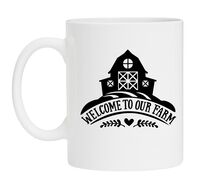 Witte mok welcome on our farm welkom op de boederij