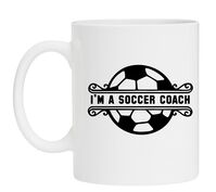 Witte koffiemok i'm a soccer coach grappig