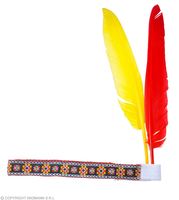 Inheemse indianen hoofdtooi met 2 veren | BBWebwinkel