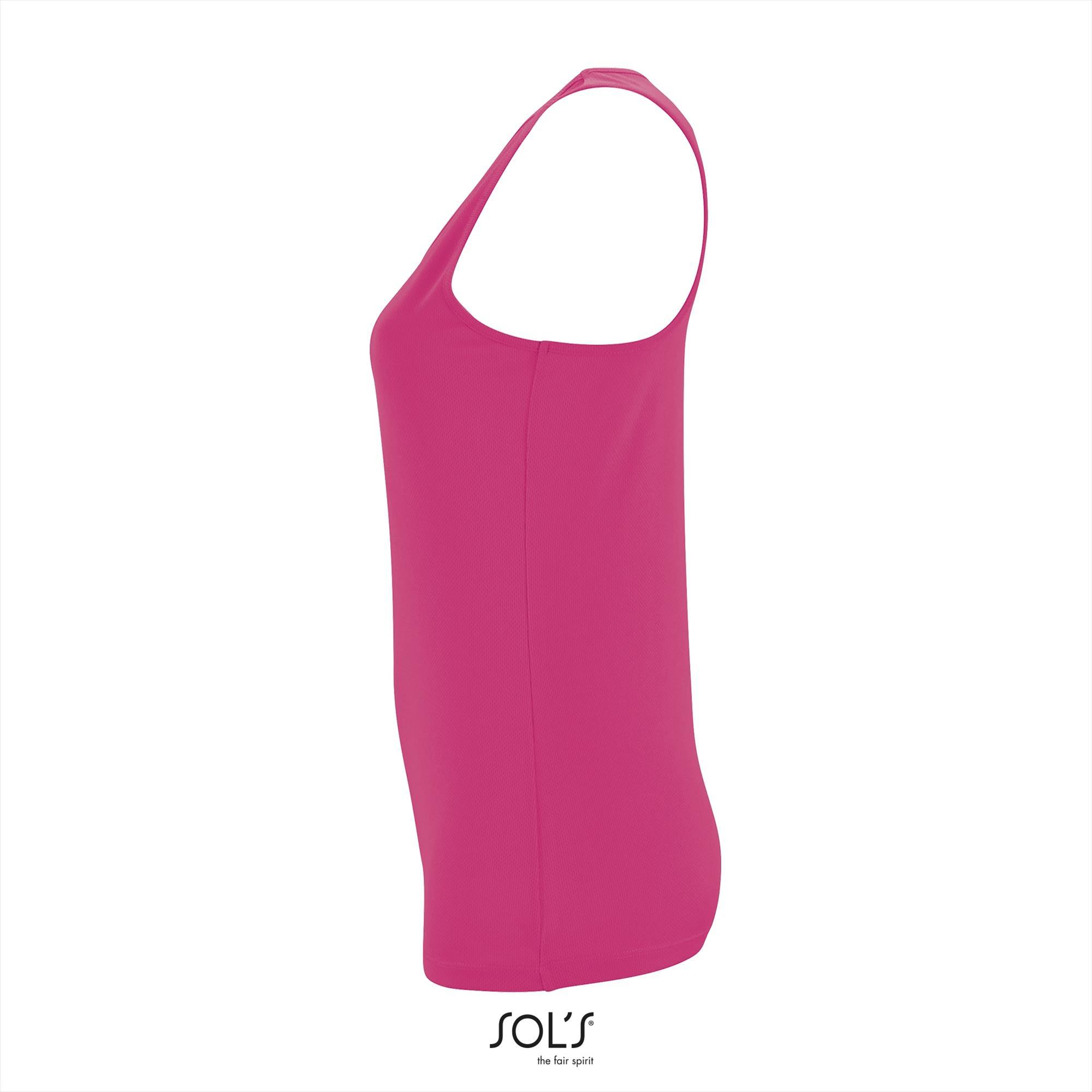 Dames tank top sport Polyester Sporttops Neon Roze ...