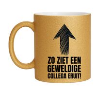 Leuke gouden glitter mok voor een geweldige collega | BBW...