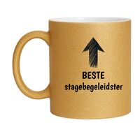 Mok voor de beste stagebegeleidster glitter goud mok