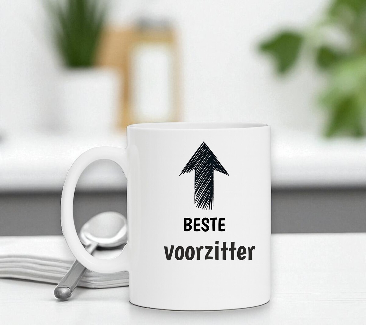 Mok wit voor de beste voorzitter leuke cadeau mok
