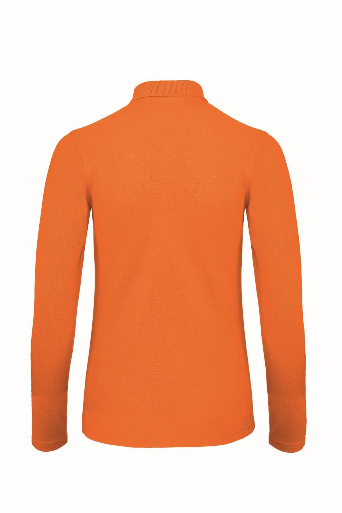 Dames Polo Met Lange Mouwen Oranje Te Bedrukken Dames Polo Met Lange Mouwen Oranje Te Bedrukken