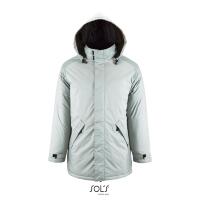 Half lange jas metal grey gewatteerde voering unisex