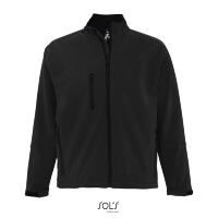 Sportieve heren softshell jacket zwart met een borstzakje...