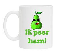 Grappige koffie mok met de tekst ik peer hem!