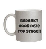 Glitter zilveren mok met tekst bedankt voor deze ...