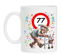 77 Jaar grappige mok met opa en rollator voor de man ...