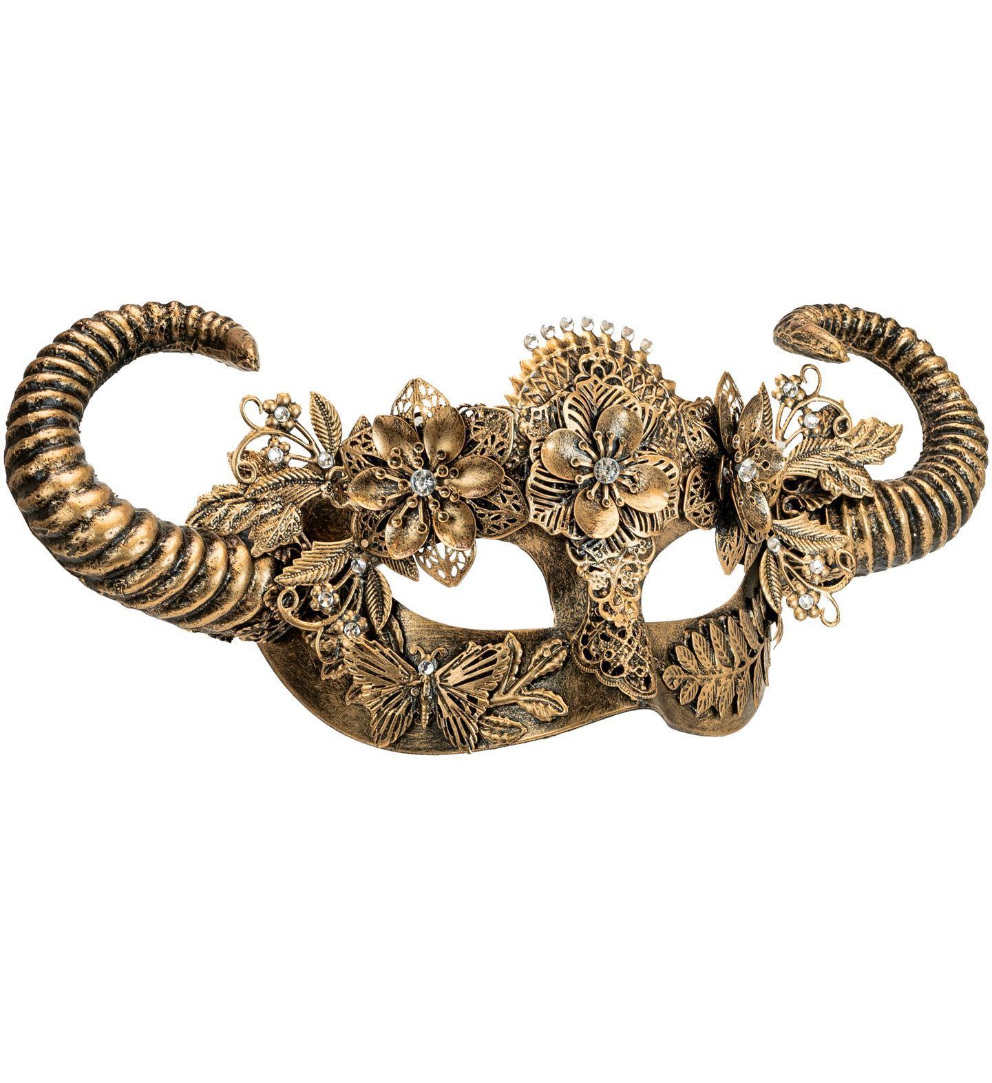 Majestueus gouden masker ram met hoorns elegantie ...